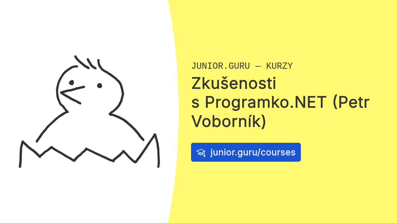 Zkušenosti s Programko.NET (Petr Voborník)